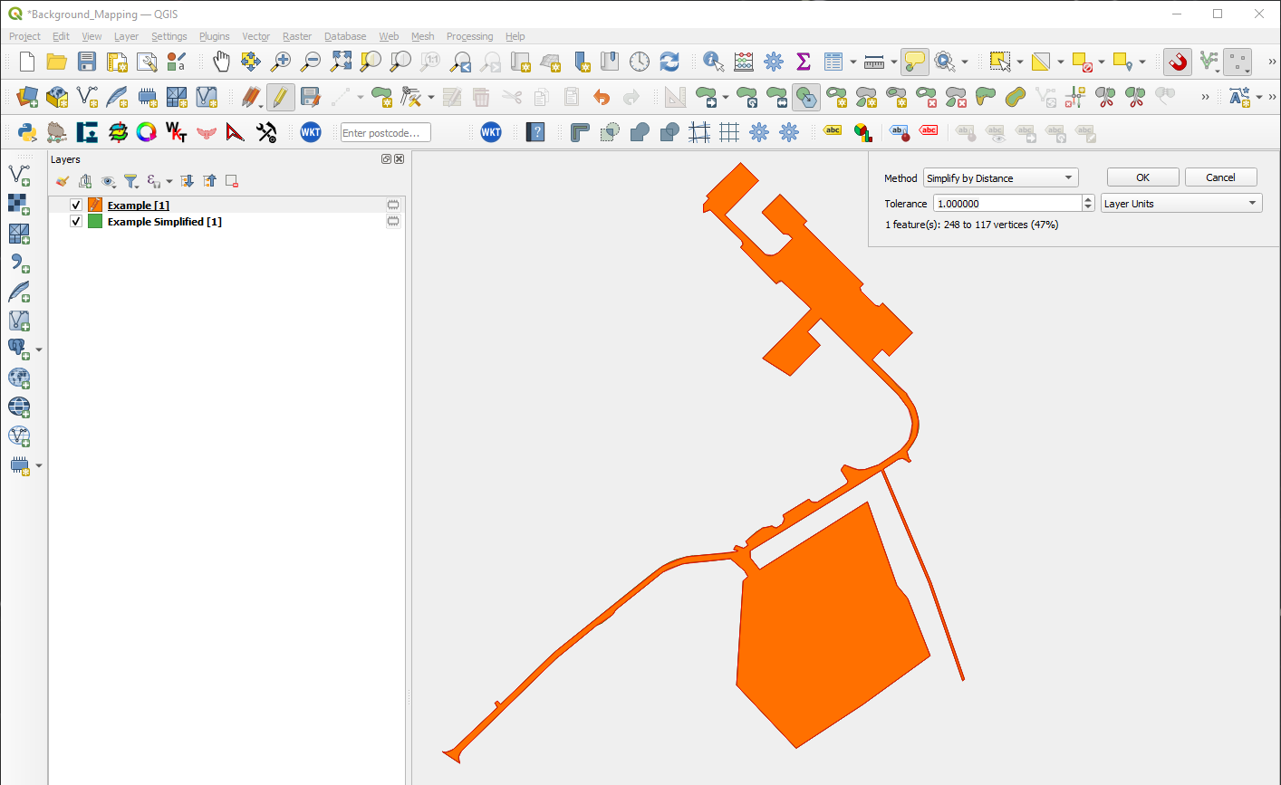 GIS Guide: simplifying polygons in QGIS